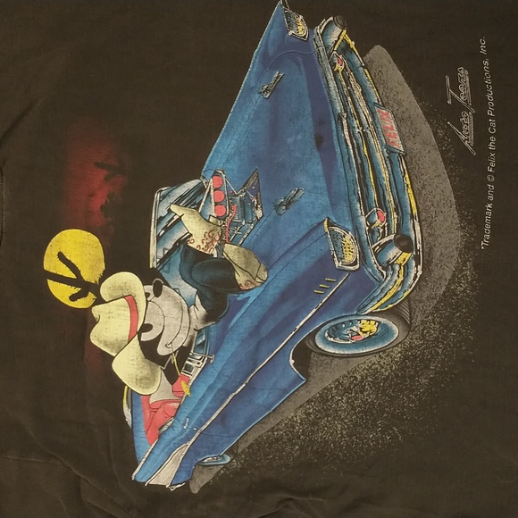 Vintage | Tops | Vintage Graphic Tee Car Racing Cowboy Cartoon Auto ...